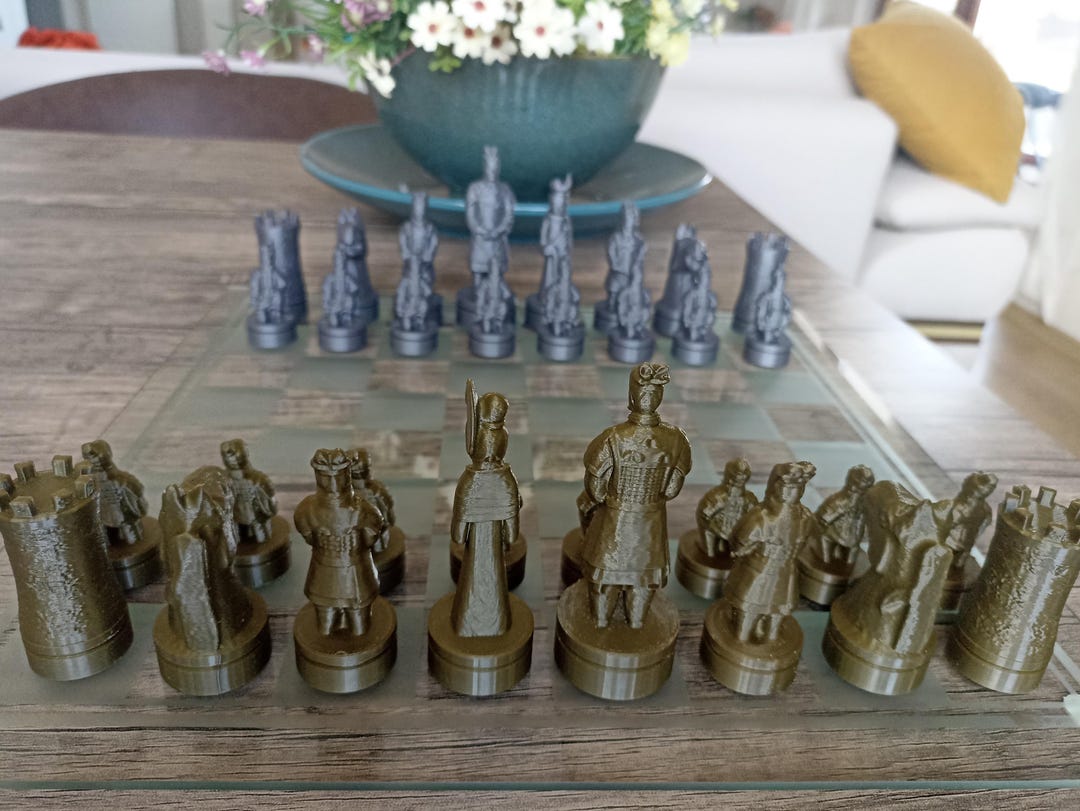 3D Printed Chinese Chess Set: Medieval China Theme, Decorative Chess ...