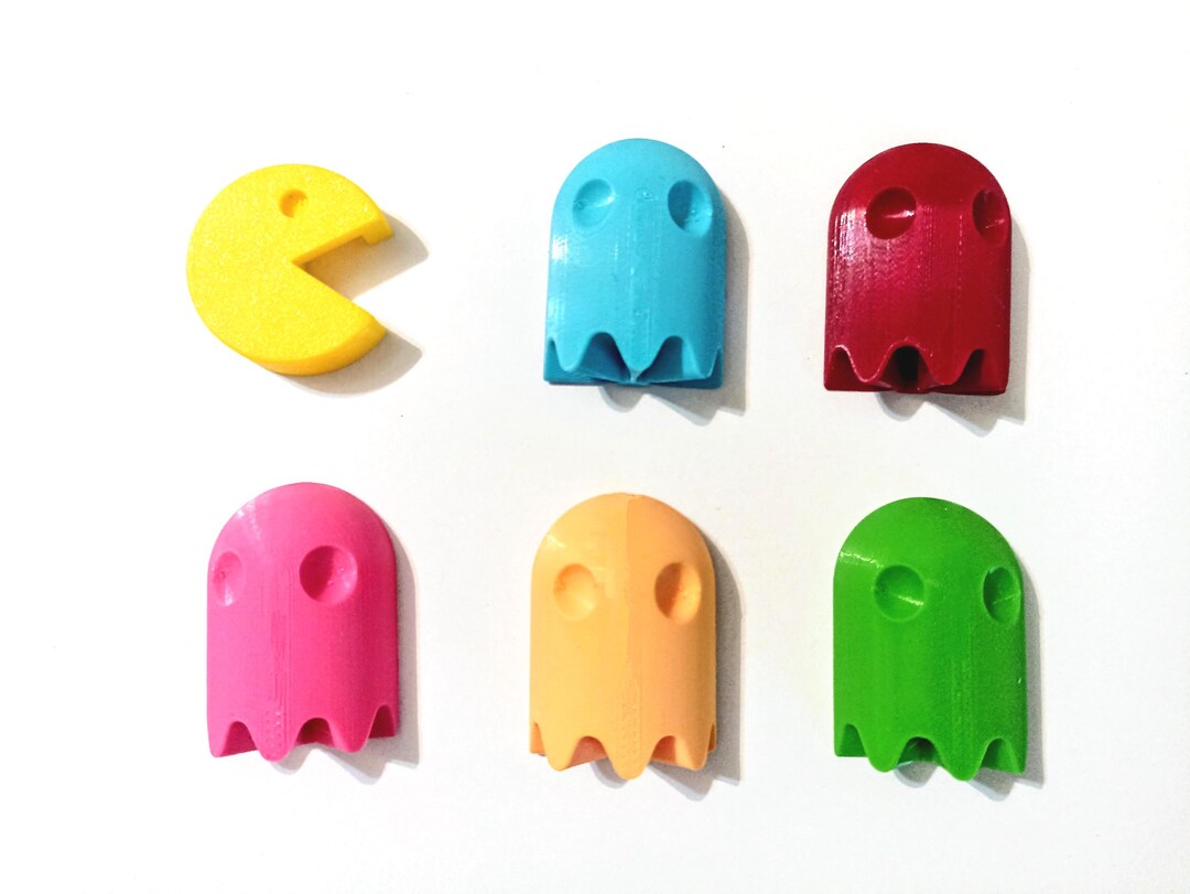Colorful Pacman Magnet Set, Retro Game Magnet, 3d Printed Kitchen Art ...