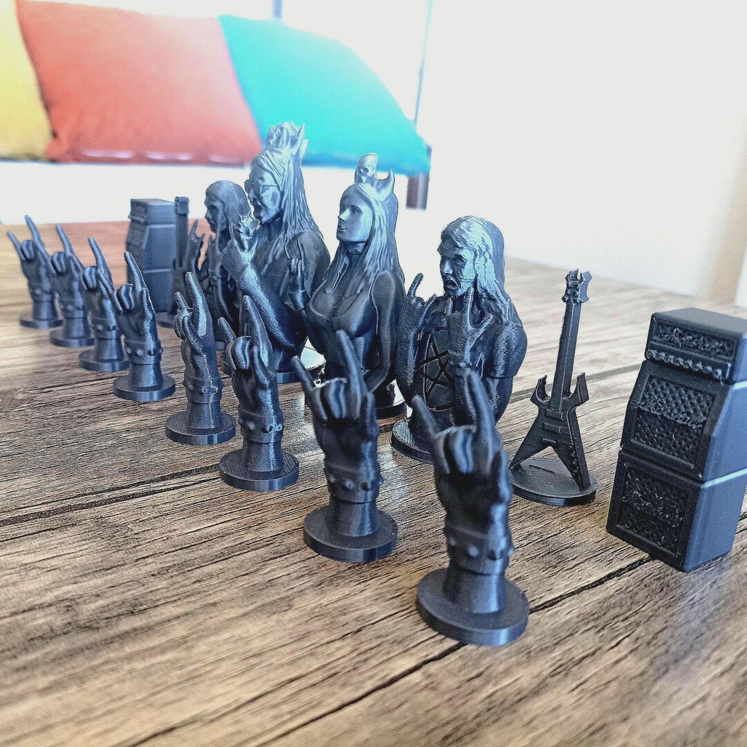 Rock'n Roll Chess Set | Heavy Metal Chess Pieces | Gift for Head ...