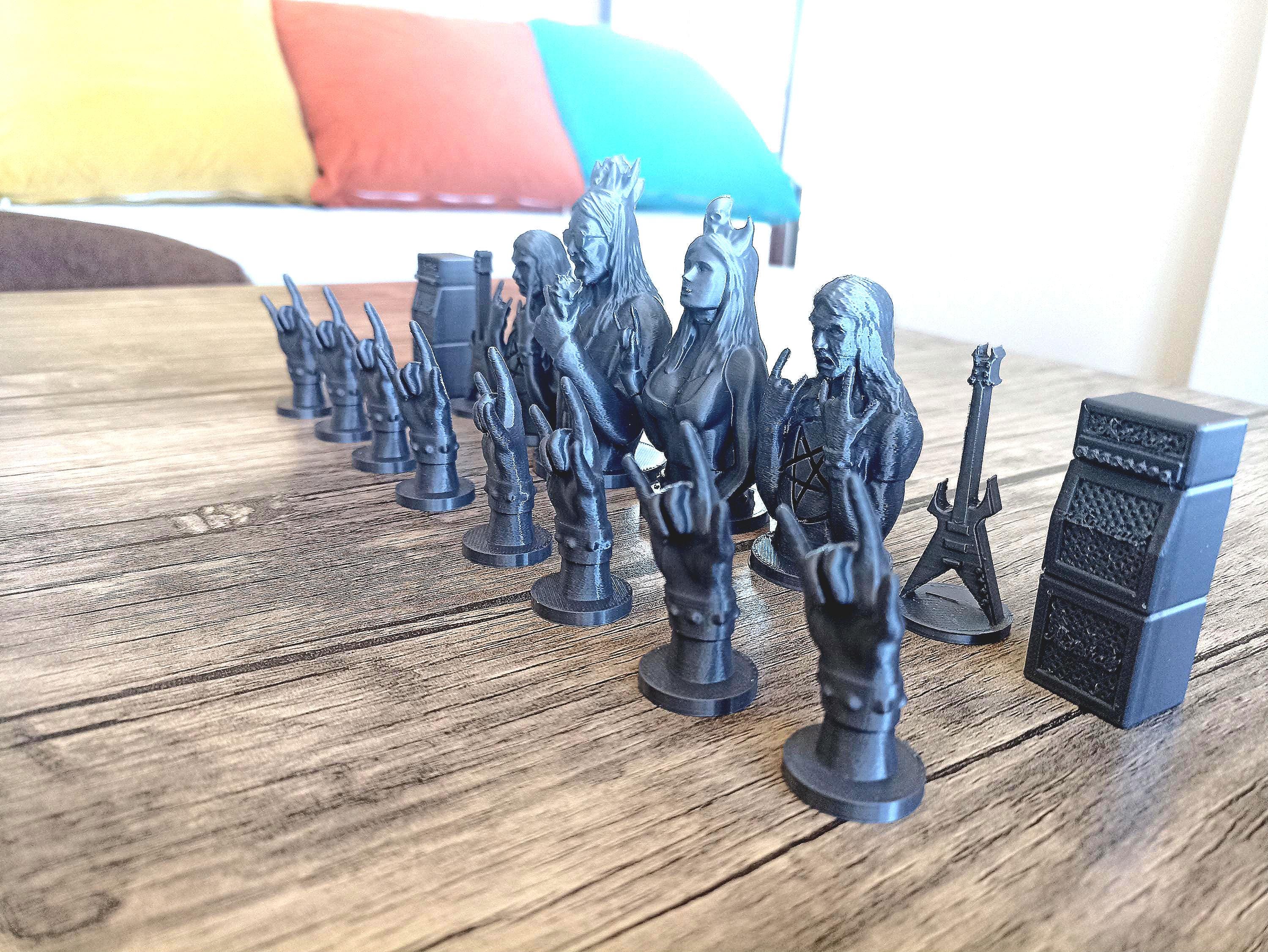 Unique Rock and Roll Chess Set, 3d Printed Exclusive Chess, Custom ...