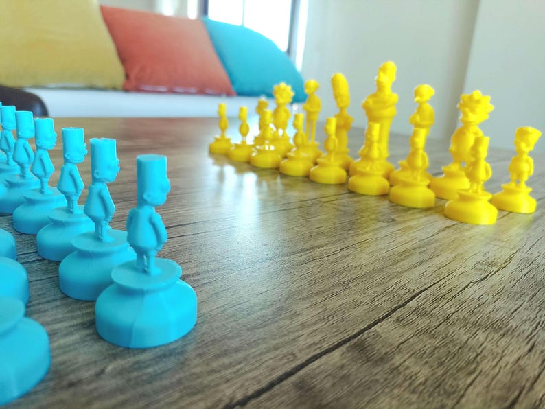 Simpsons Themed Exclusive Chess Set, Unique Fantasy 3d Printed Chess ...