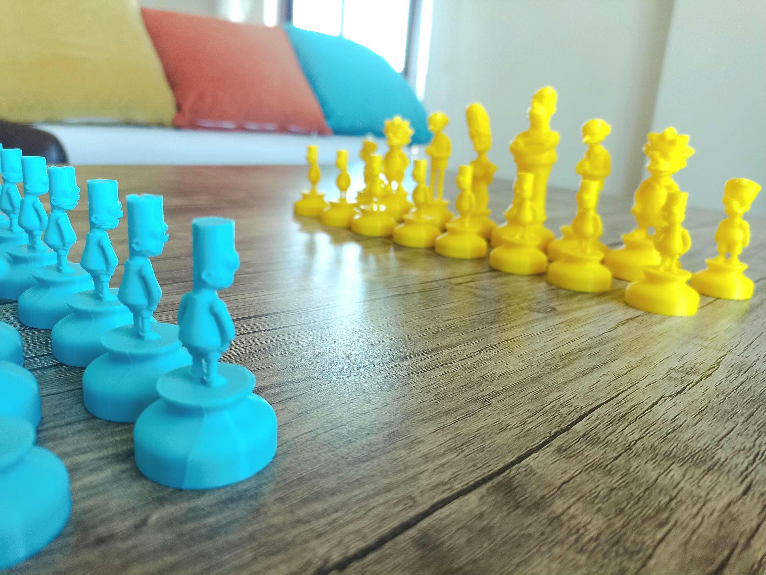 Simpsons Themed Exclusive Chess Set, Unique Fantasy 3d Printed Chess ...