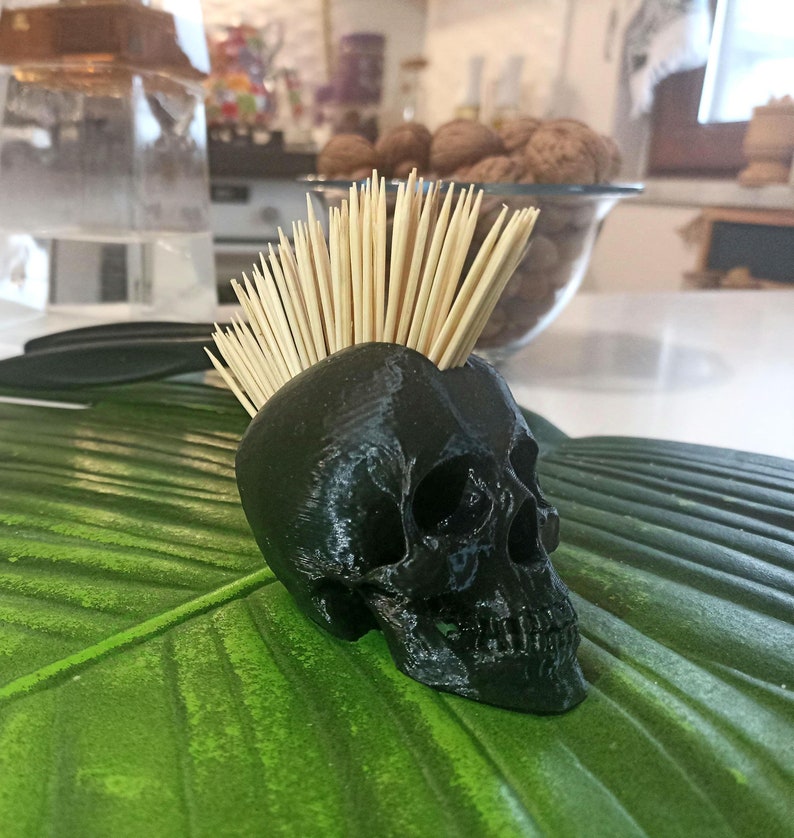 Punk Skull Toothpick Holder: Gothic Halloween Kitchen Decor - Etsy