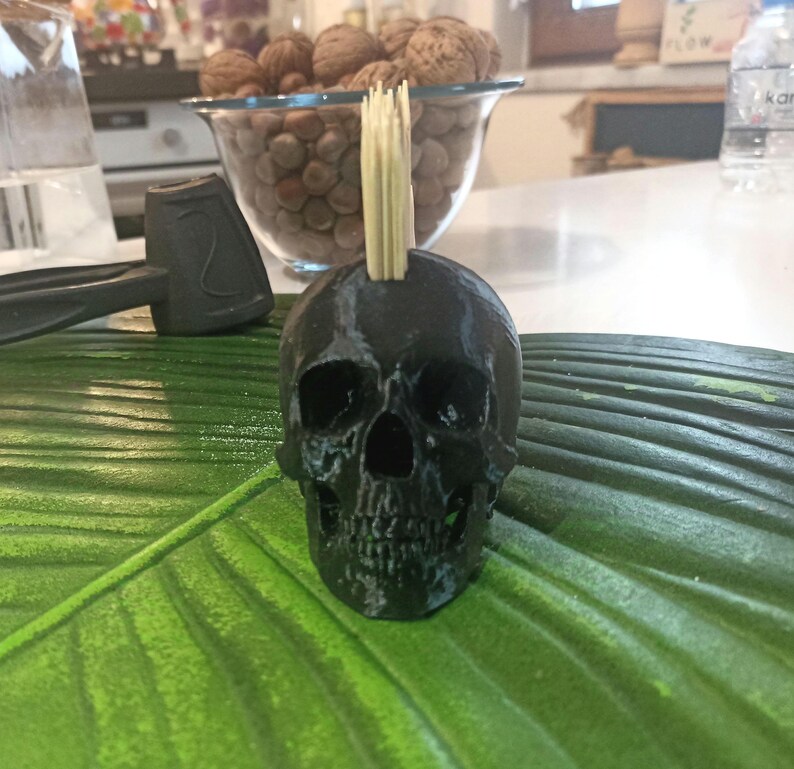 Punk Skull Toothpick Holder, Gothic Home Kitchen Decor, 3d Printed ...