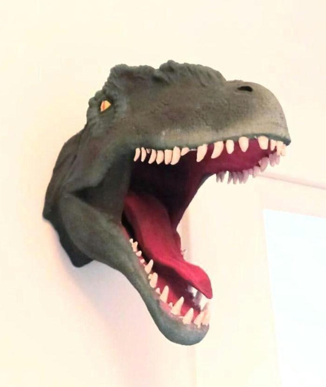 Handpainted T-rex Wall Mount: 3D Printed Dinosaur Trophy - Etsy