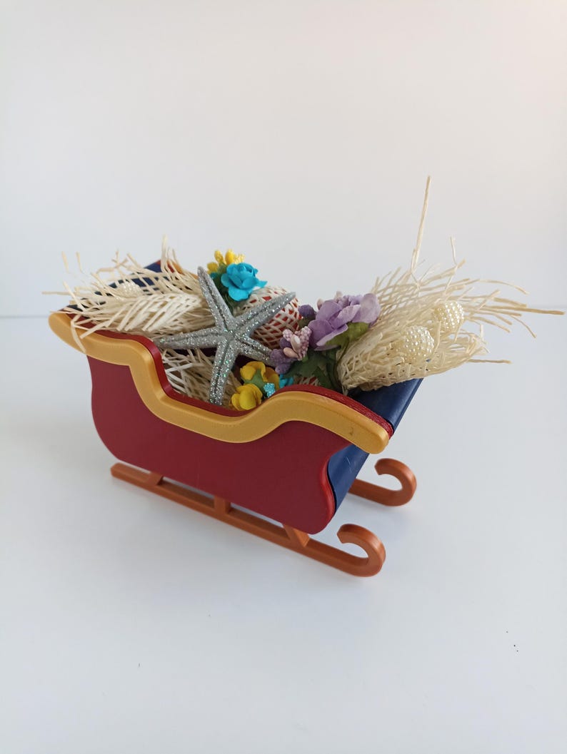 Santa Sleigh Planter: Christmas Succulent Pot, Xmas Decor - Etsy
