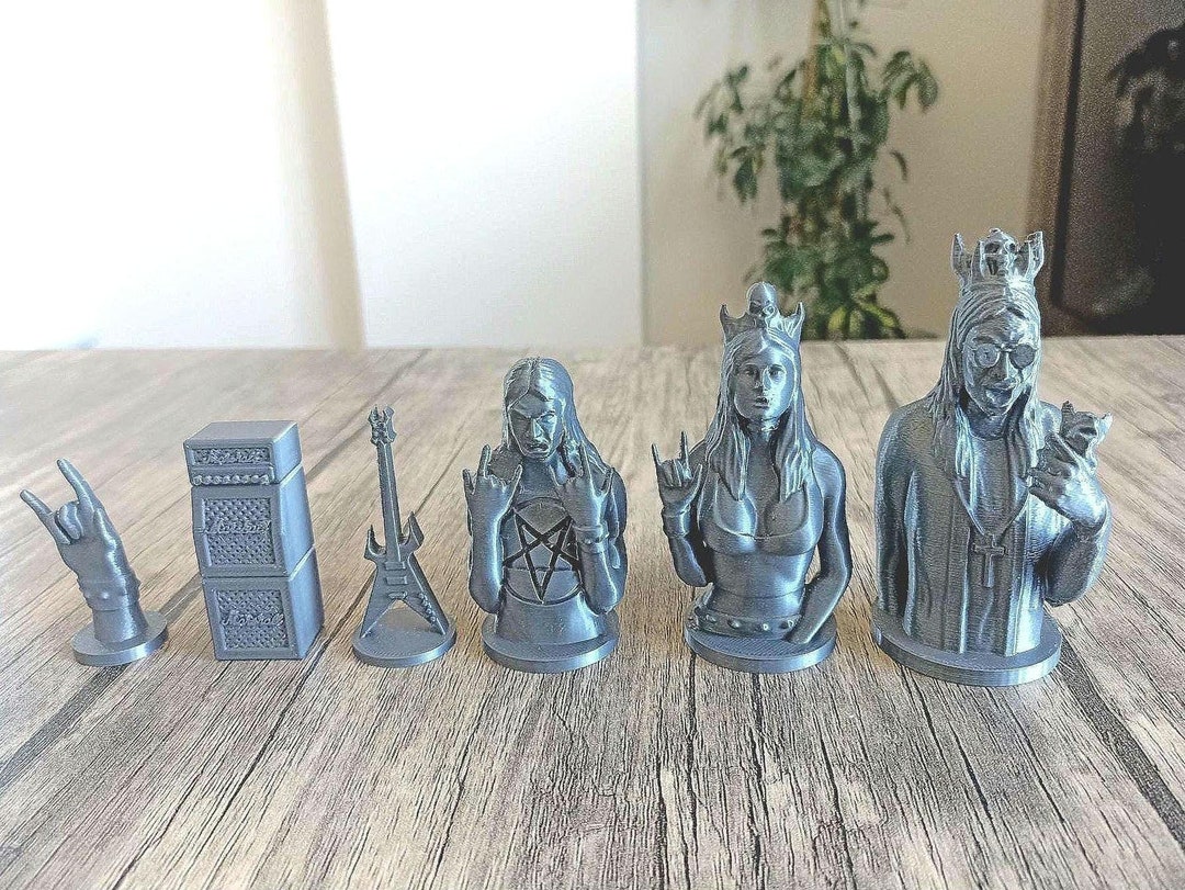 Unique Rock and Roll Themed Chess Set, 3d Printed Chess, Decorative ...