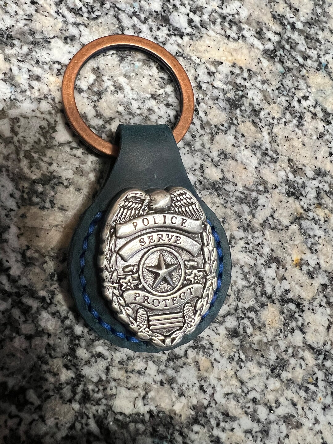 Leather Police Keychain - Etsy