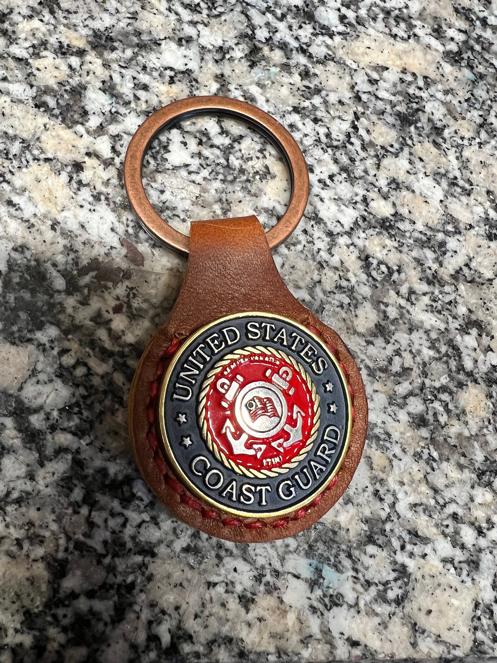 Leather US Coast Guard Keychain - Etsy