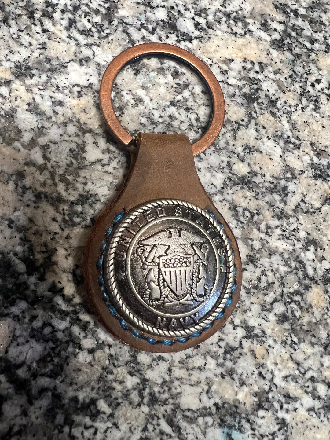 Leather US Navy Keychain - Etsy
