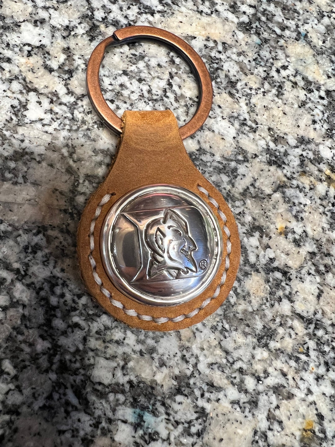 Leather Lighter Color Duke Keychain - Etsy