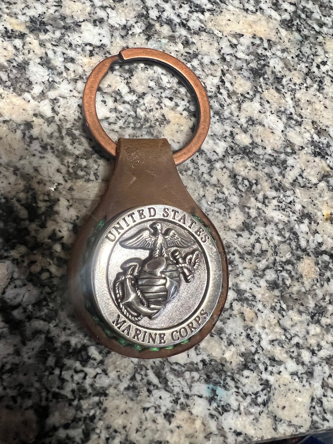 Leather US Marine Keychain - Etsy