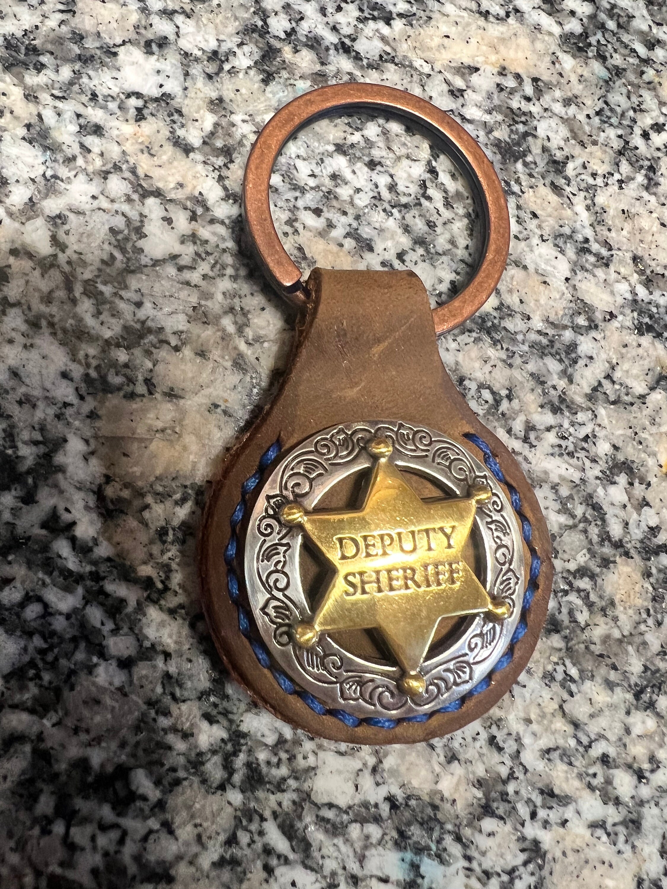 Leather Deputy Sheriff Keychain - Etsy