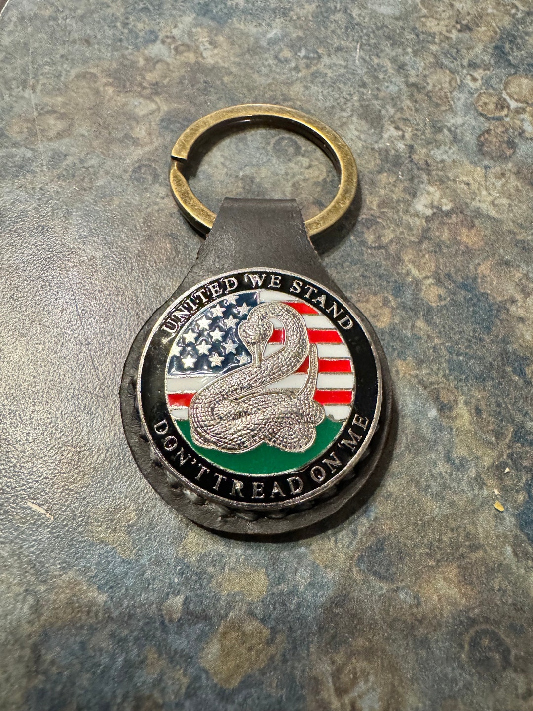 Leather Don’t Tread on Me Keychain - Etsy