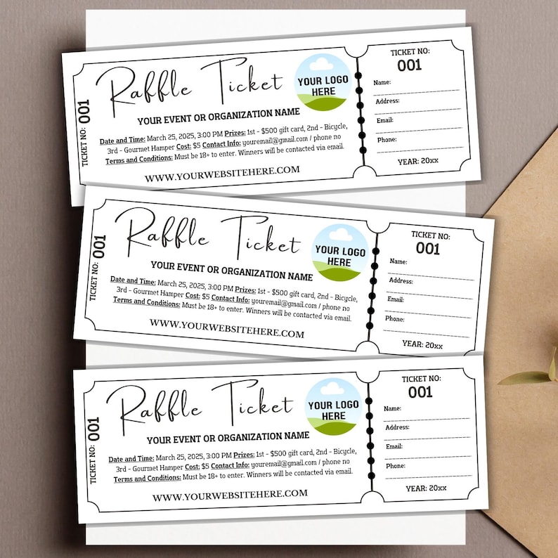 Custom Raffle Ticket, Raffle Ticket Form, Digital Canva Raffle Ticket ...