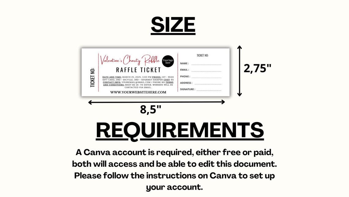 Editable Valentine’s Raffle Ticket Template, Printable Love Tickets ...