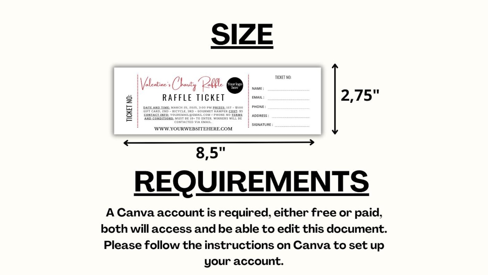 Editable Valentine’s Raffle Ticket Template, Printable Love Tickets ...