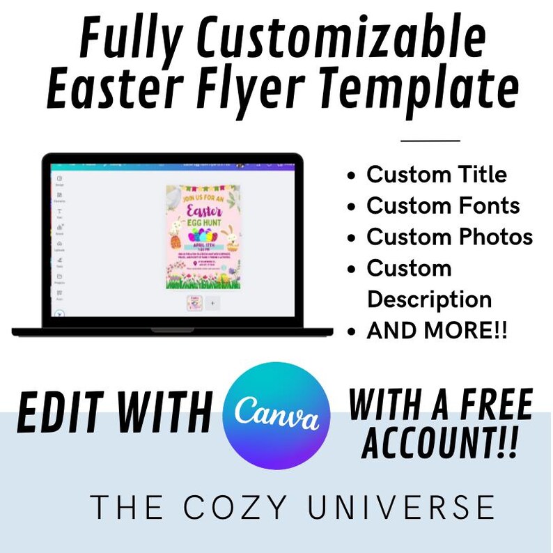 Editable Easter Egg Hunt Flyer Template, Easter Invitation Editable ...