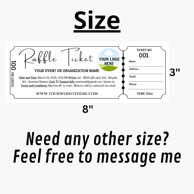 Custom Raffle Ticket, Raffle Ticket Form, Digital Canva Raffle Ticket ...