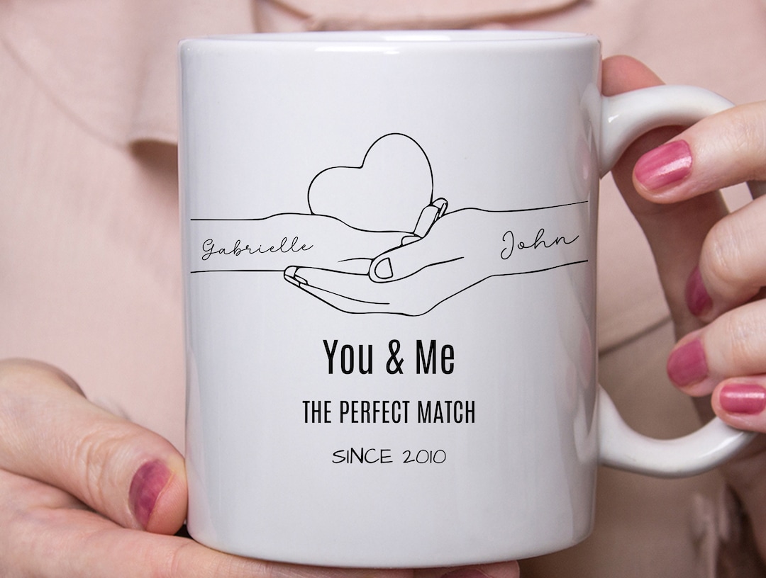 Personalized Couple Mug With Name and Date, Custom Couple Mug, Cute ...