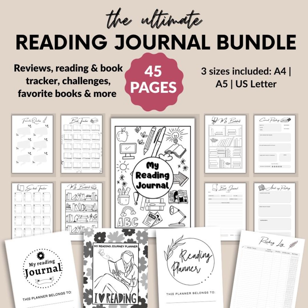 Book Reading Journal Printable Book Review Log Book Printable Book ...