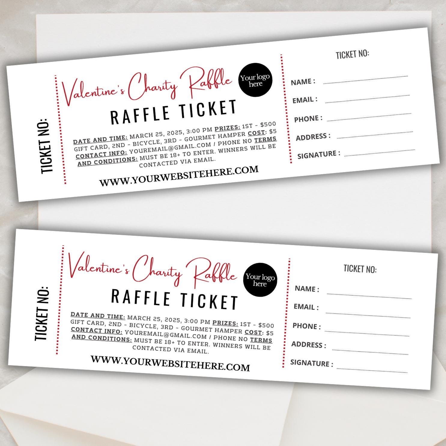 Editable Valentine’s Raffle Ticket Template, Printable Love Tickets ...