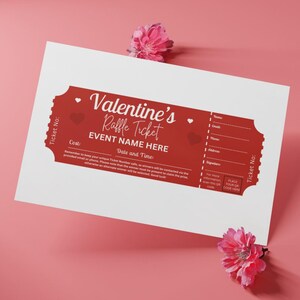 Valentine’s Raffle Ticket Template, Editable Love Coupon Tickets ...