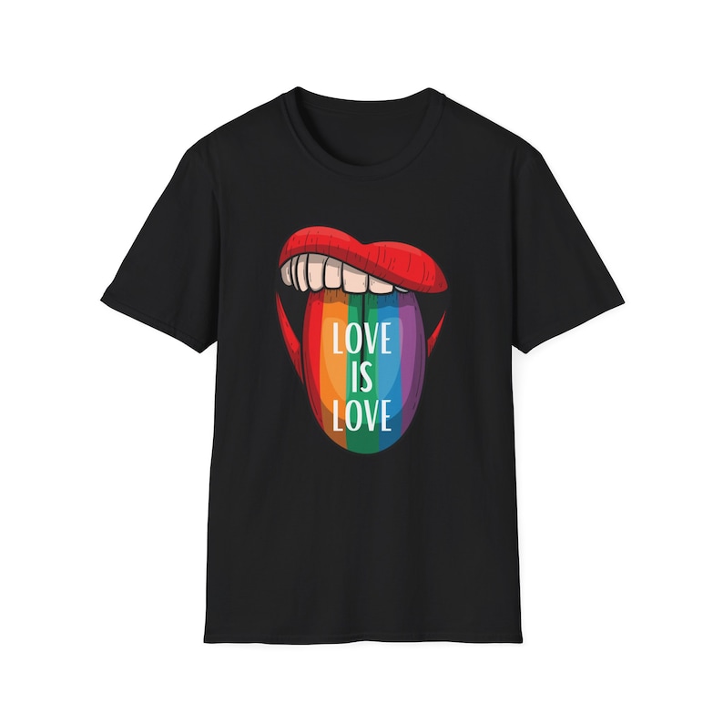 Shirt Pride Queer T-shirt Love is Love Love Tongue Gay Bi Trans Ally Gift Birthday Gift Funny ...