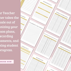 Teacher Planner Gold 2024, Teacher Weekly Planner, Lesson Planner ...