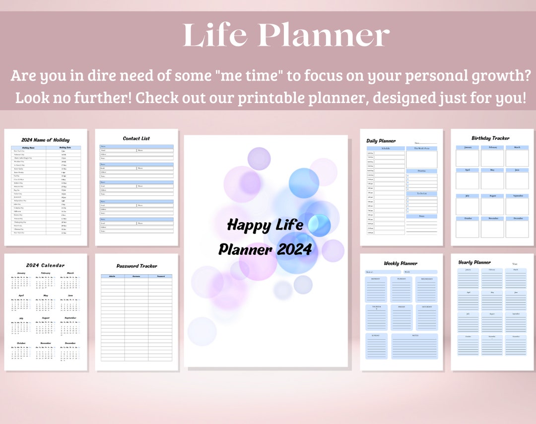 Printable Life Planner Bundle, Daily Weekly, Monthly Planner, Goal ...