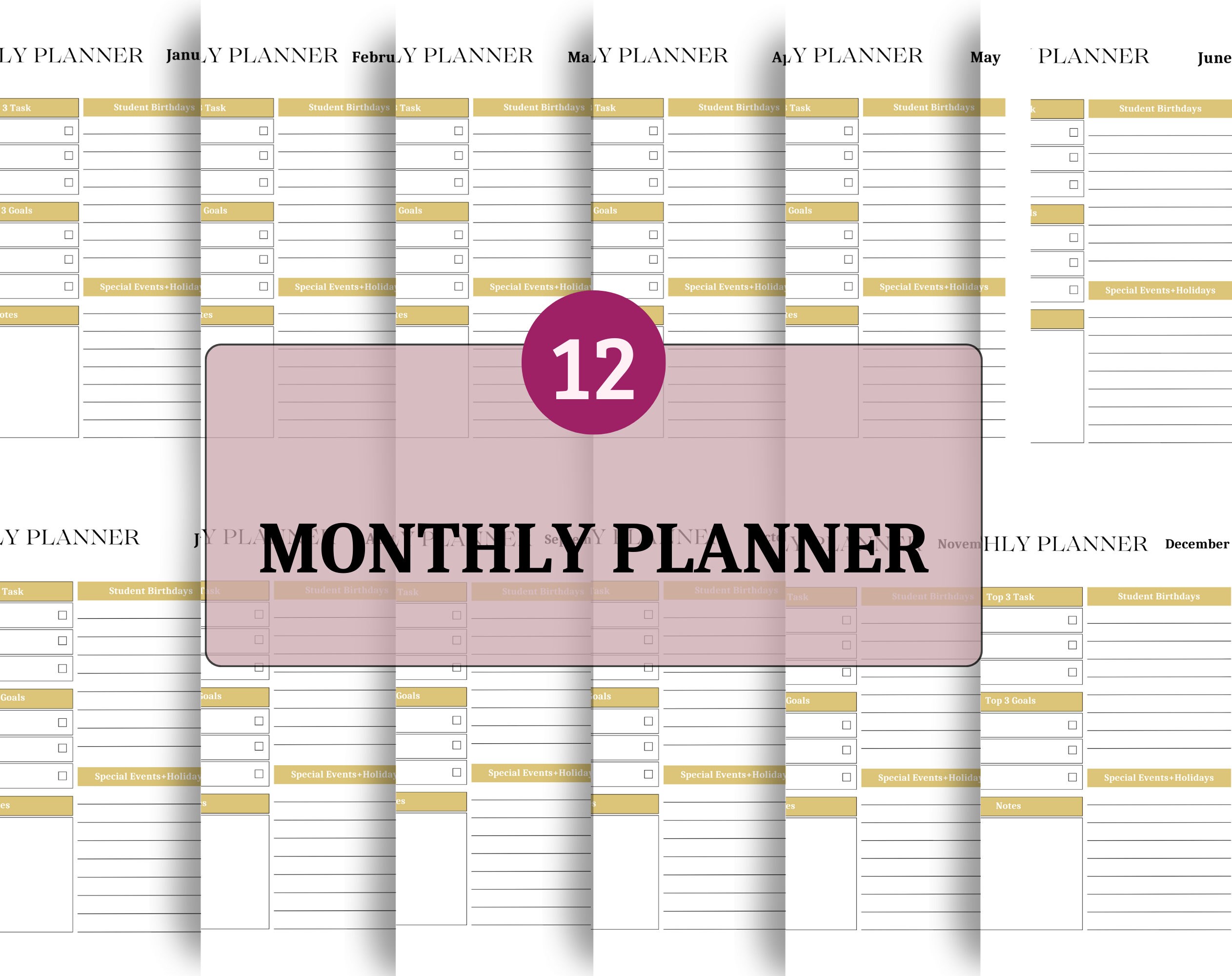 Teacher Planner Gold 2024, Teacher Weekly Planner, Lesson Planner ...