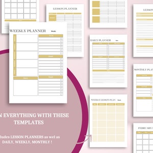 Teacher Planner Gold 2024, Teacher Weekly Planner, Lesson Planner ...