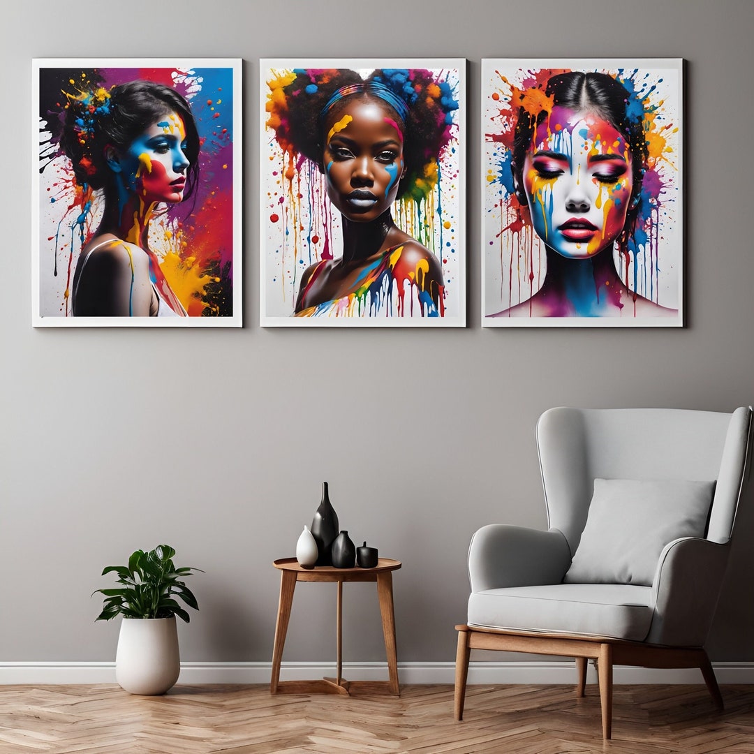 Abstract Body Art Digital Prints | Set of 3 | Minimalistic Wall Decor ...
