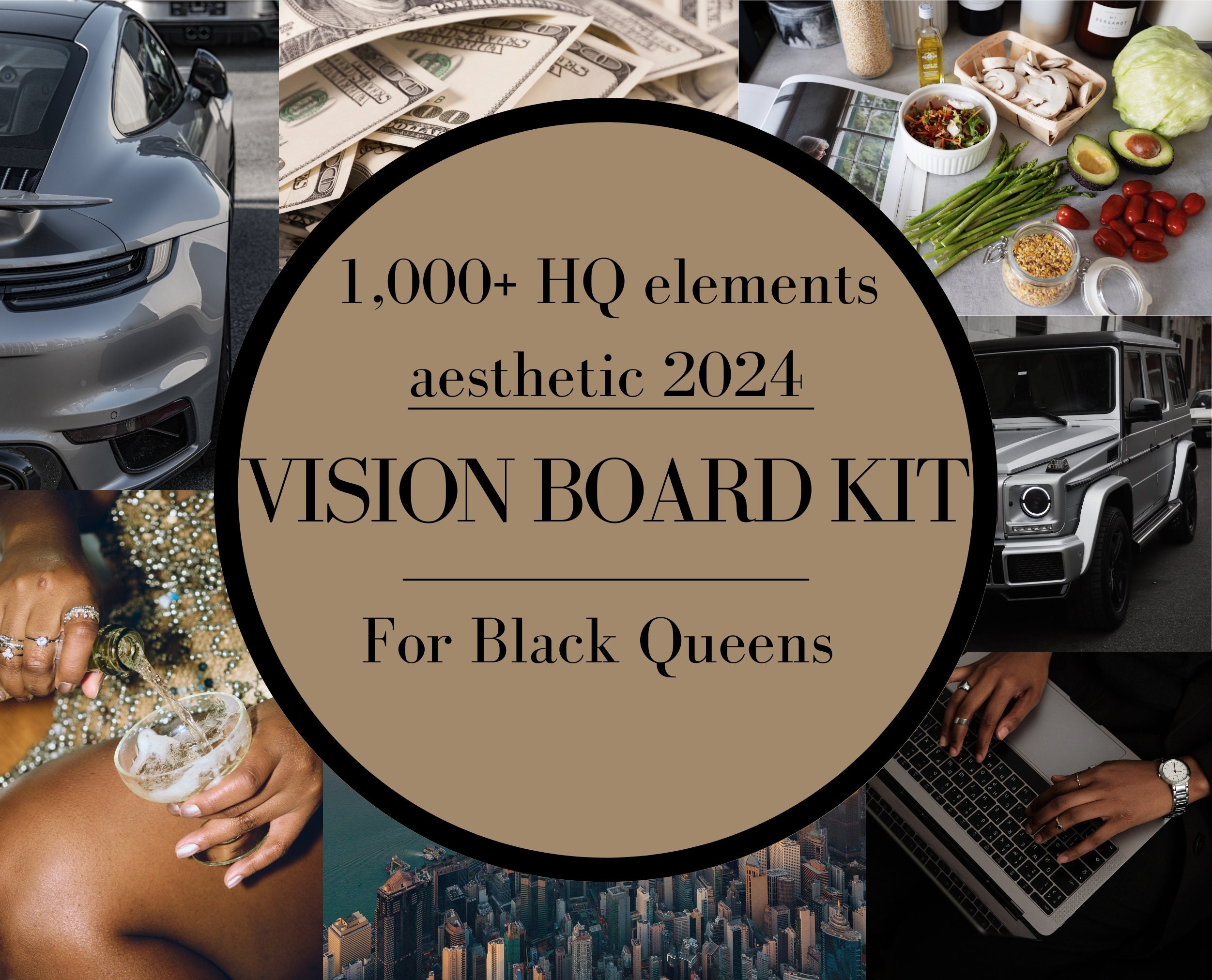 Vision Board for Black Queens, 1k Elements, Vision Board Kit, Vision ...