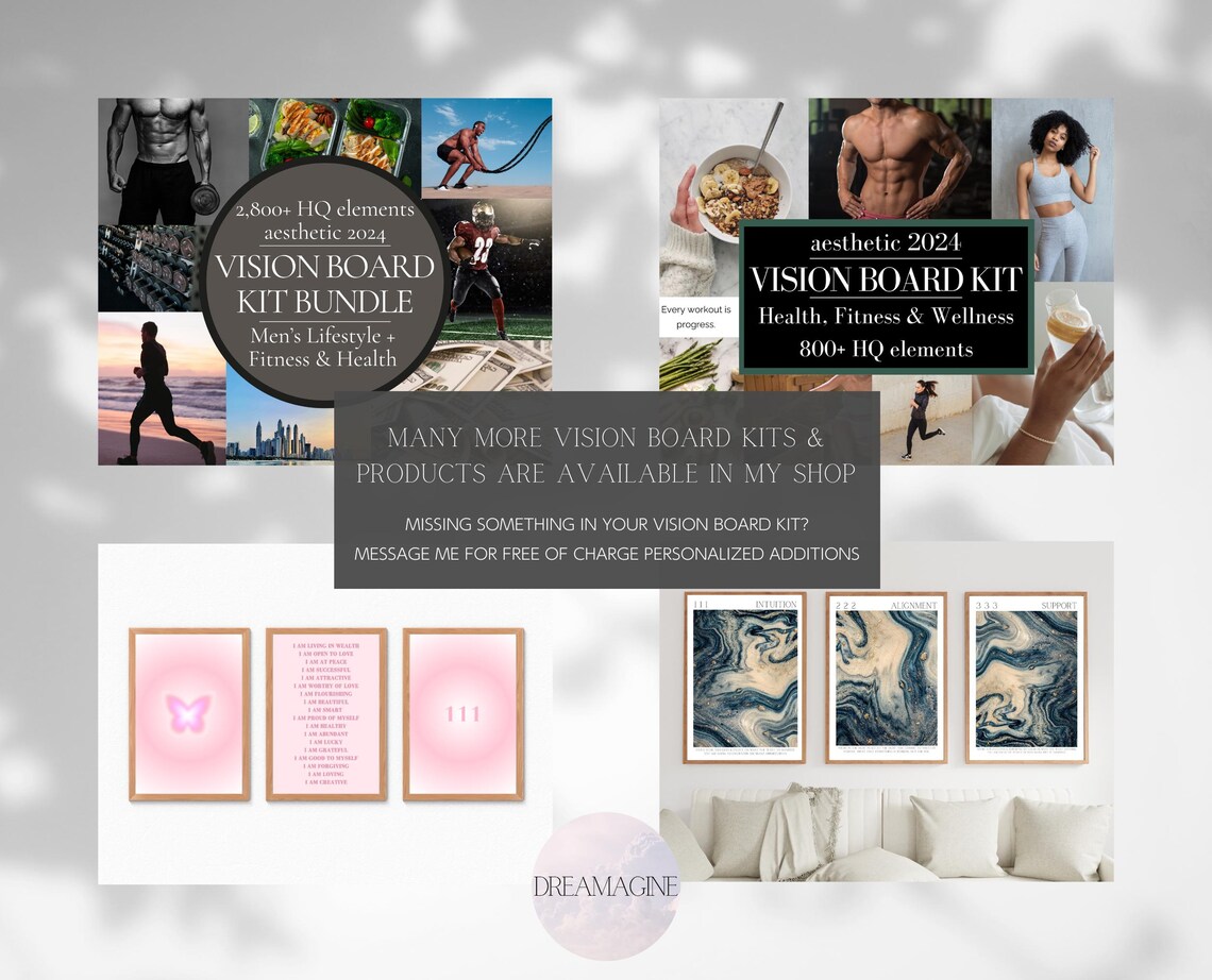 Vision Board Kit 1,400+ Elements, Vision Board, Vision Board Printables ...