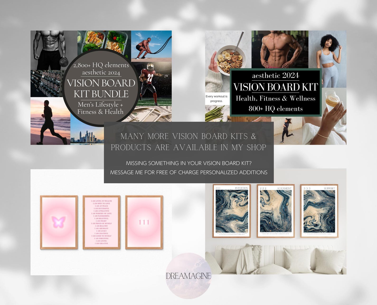 Vision Board Kit 1,400+ Elements, Vision Board, Vision Board Printables ...