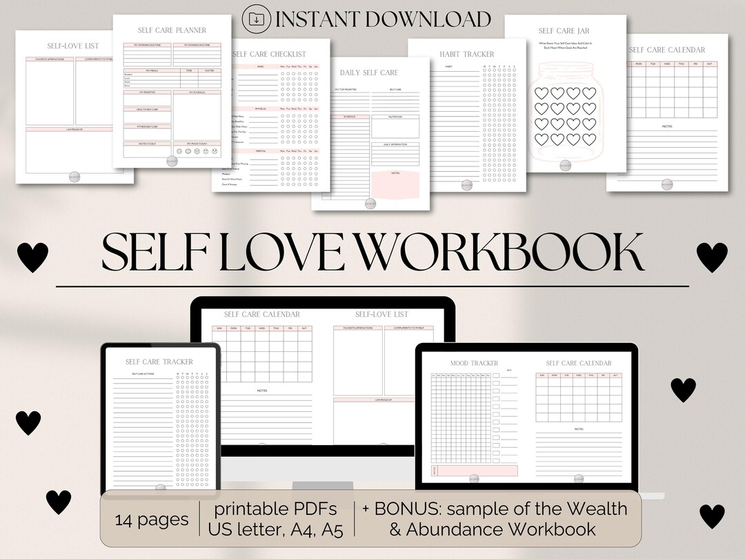 Self Love Workbook, Habit Tracker Printable, Therapy Notes, Mental ...