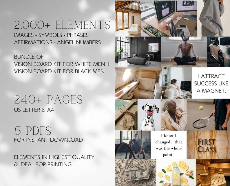 Vision Board Kit Bundle 2k+ Elements, Vision Board, Vision Board ...