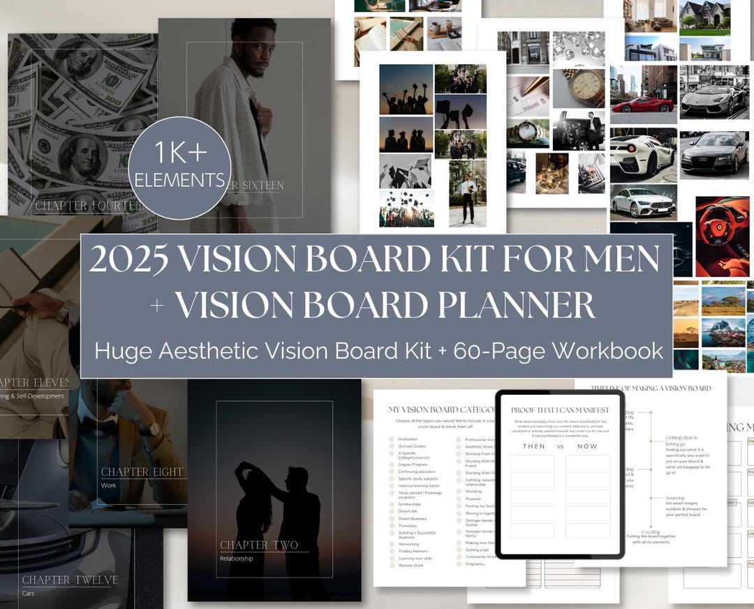 Vision Board Kit for Men, Vision Board, Vision Board Printables, Prayer ...