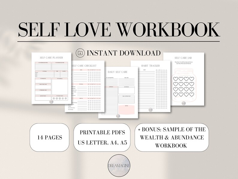 Self Love Workbook, Habit Tracker Printable, Mood Tracker, Guided ...