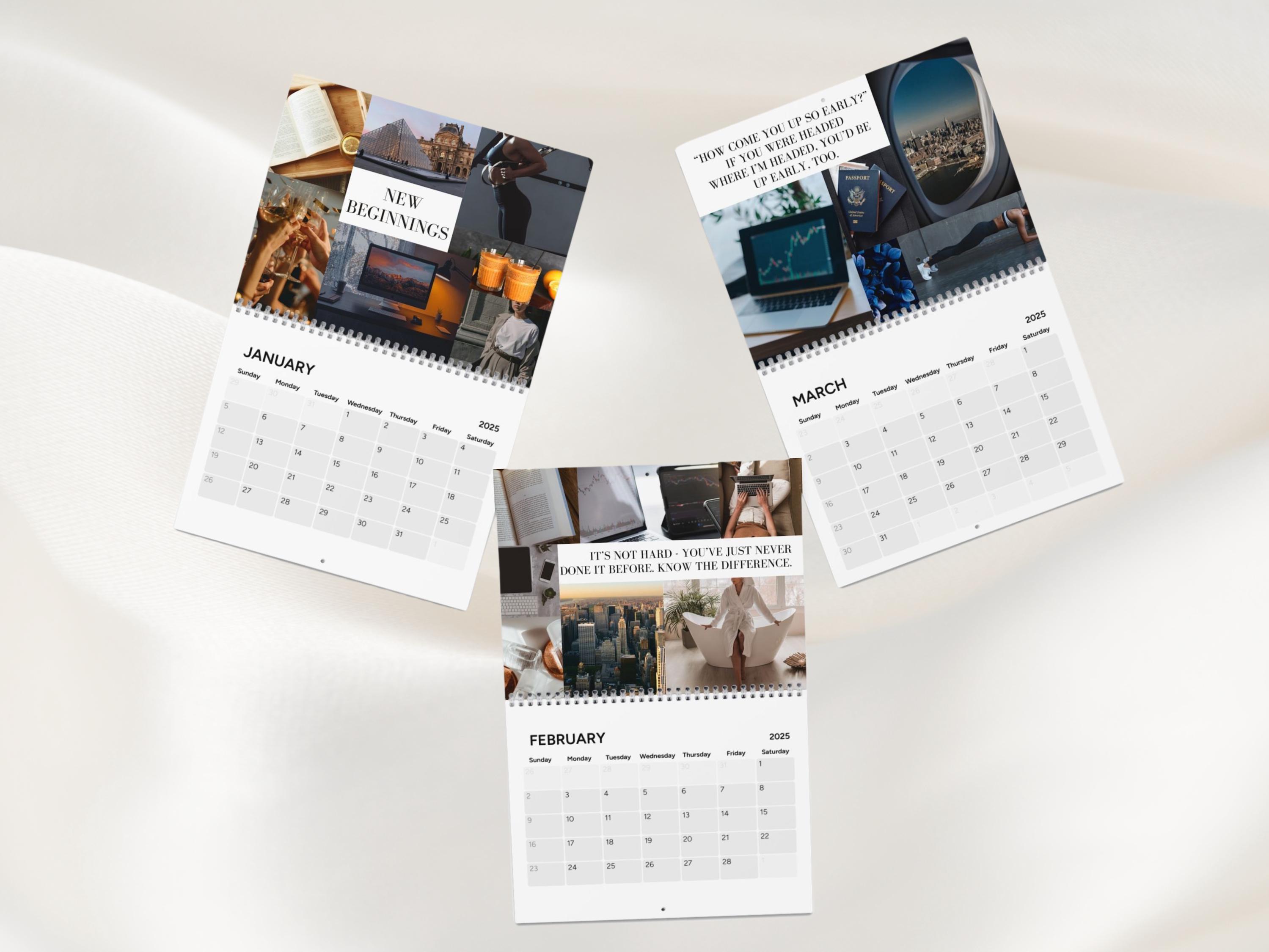 2025 Calendar, Vision Board, Vision Board Template, Large Wall Calendar ...