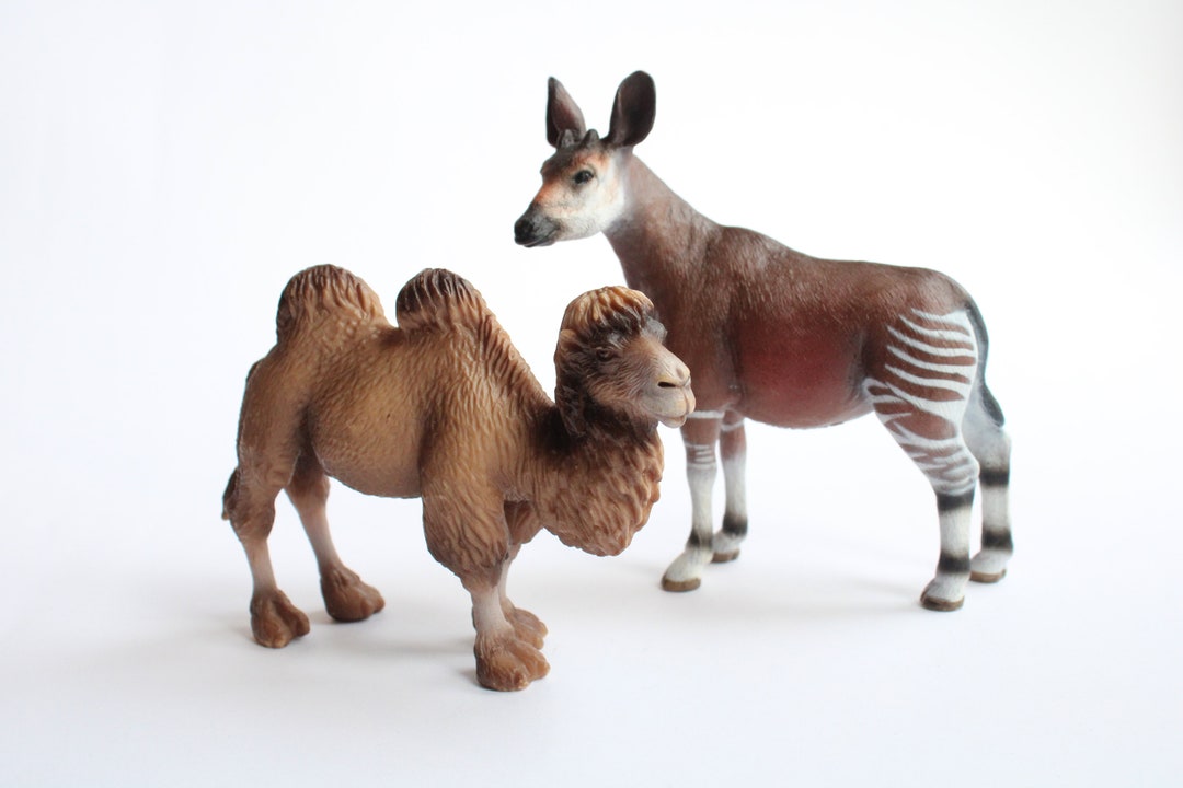 Lot of 2, RARE Schleich, Okapi and Camel, Vintage Animals, Vintage ...