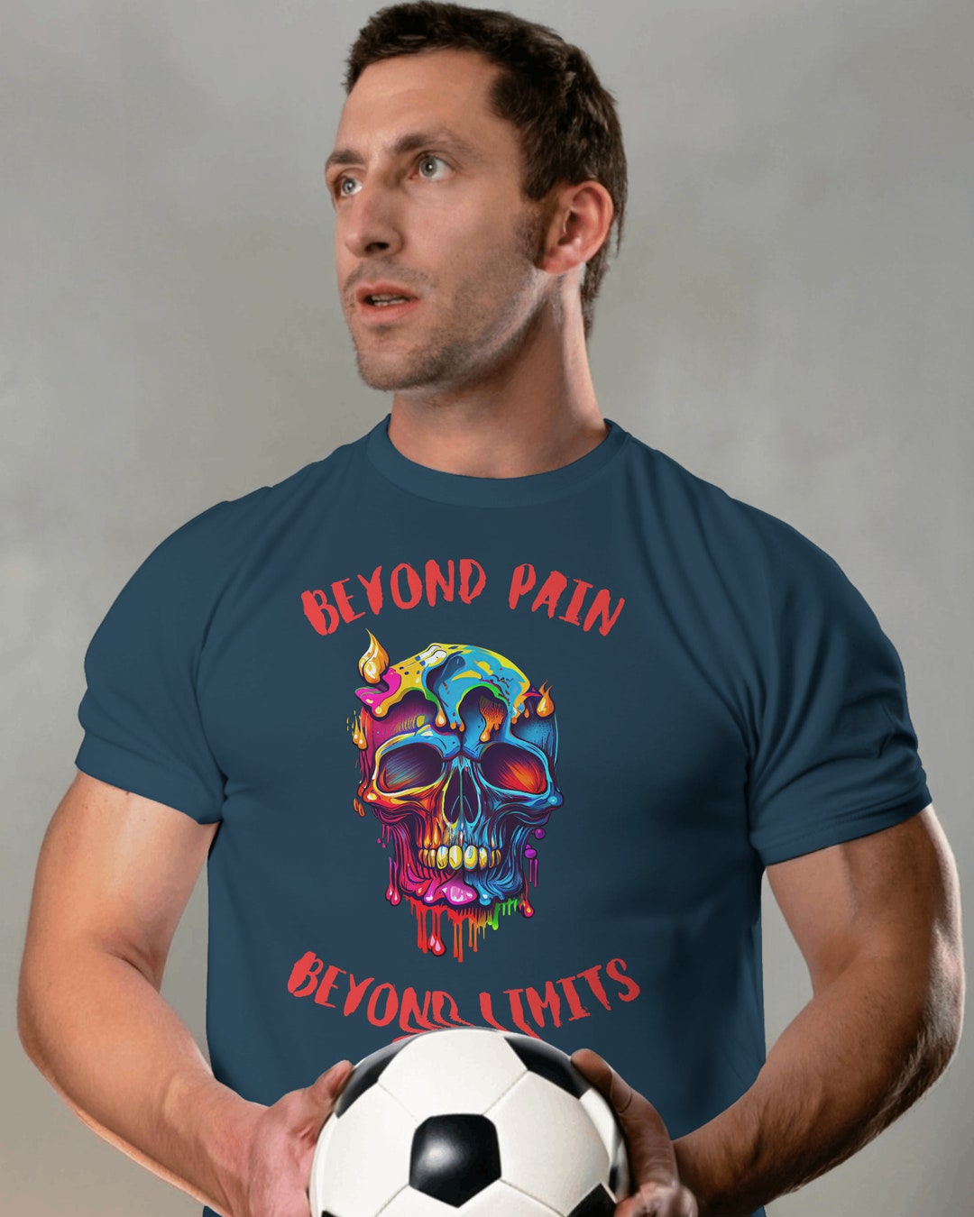 Gympop Muscle Fit Printed Skull Workout Tee for Gym Enthusiasts - Etsy