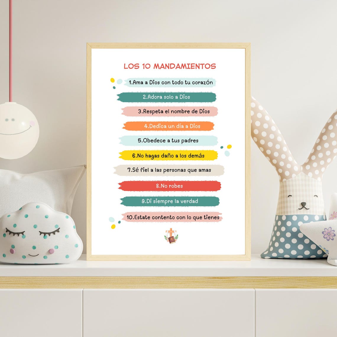 10 Commandments for Kids Printable Poster, Christian Wall Art for ...