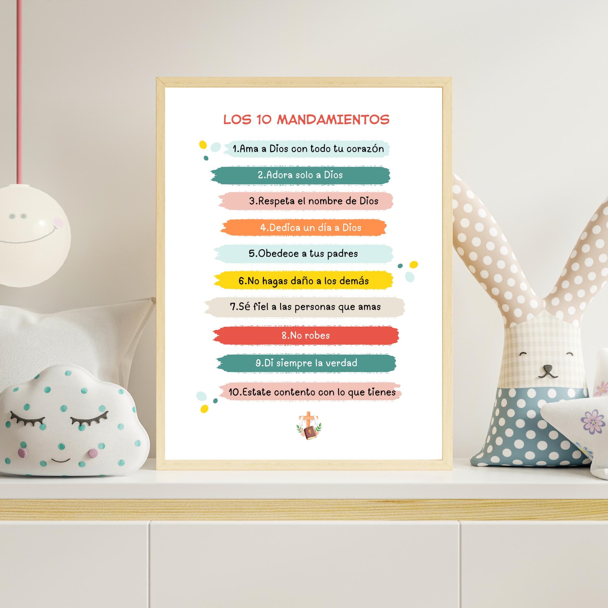 10 Commandments for Kids Printable Poster, Christian Wall Art for ...