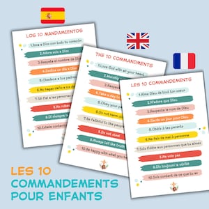 10 Commandments for Kids Printable Poster, Christian Wall Art for ...