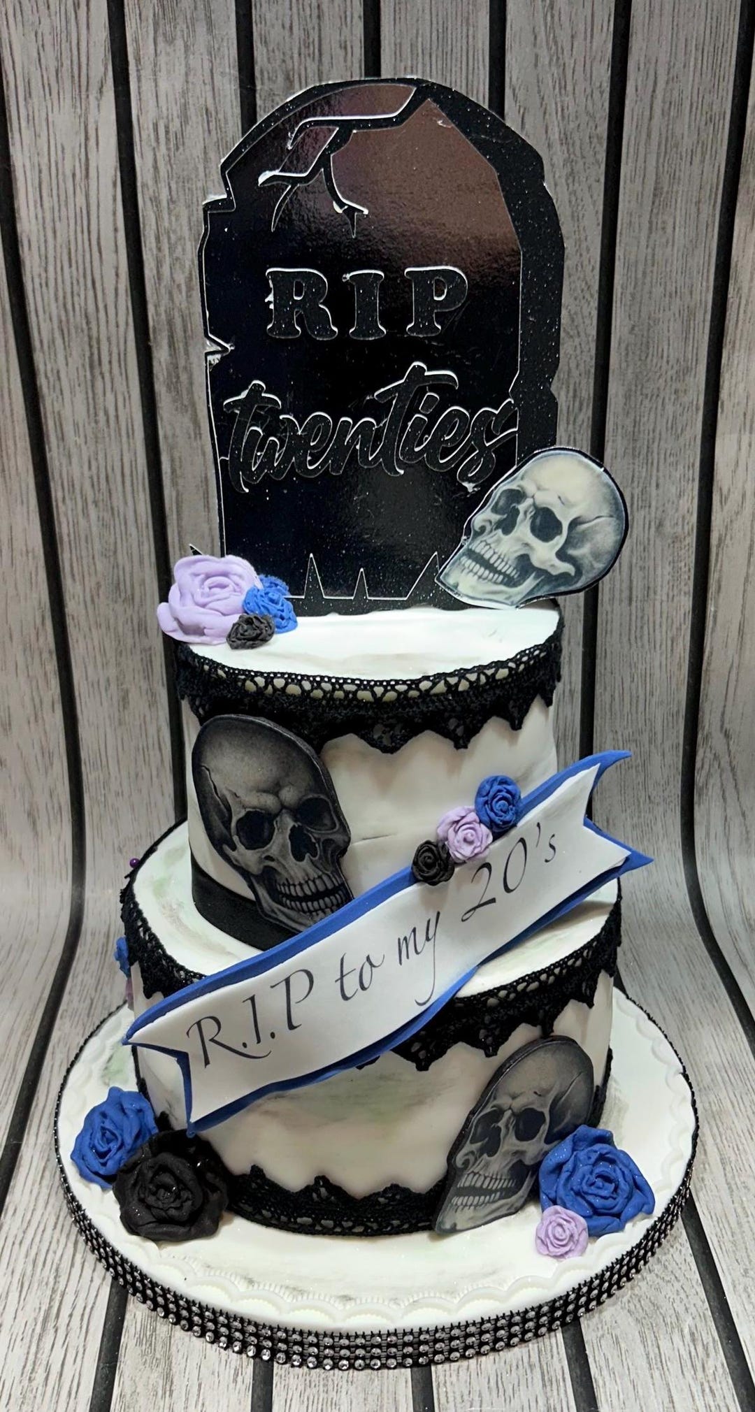 R.I.P Twenties Tomb Stone Cake Topper With Skulls Included - Etsy