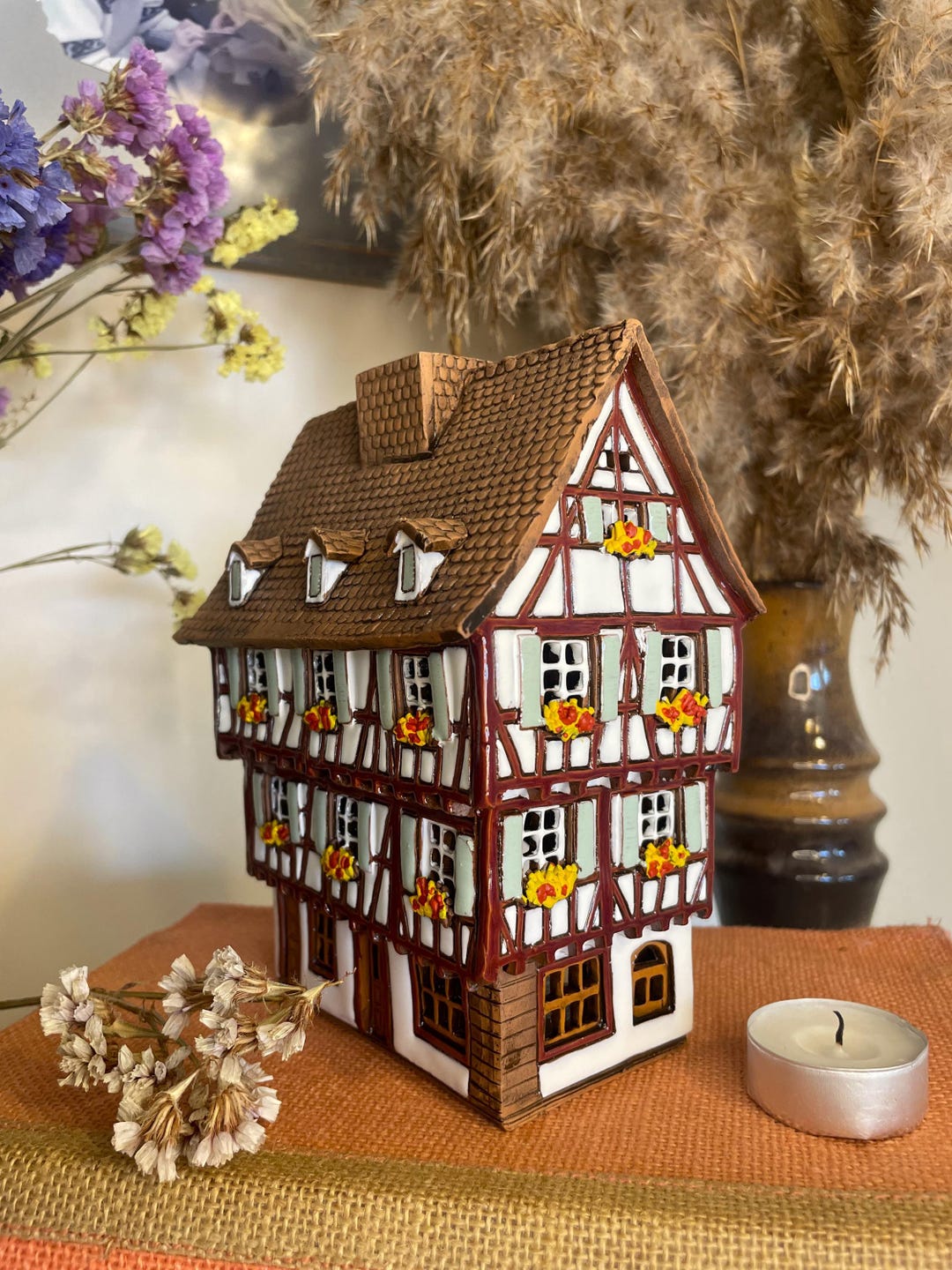 Handmade Ceramic House – Alsace Region Replica | Candle Holder ...