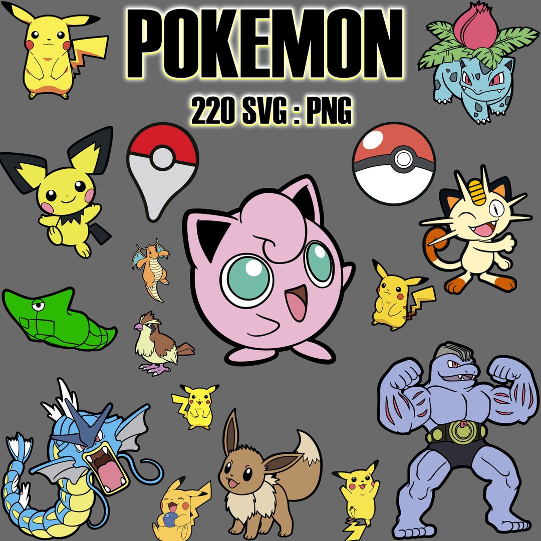 Pokemon SVG Bundle Pikachu Layered Digital Vector Files Pokemon Png ...