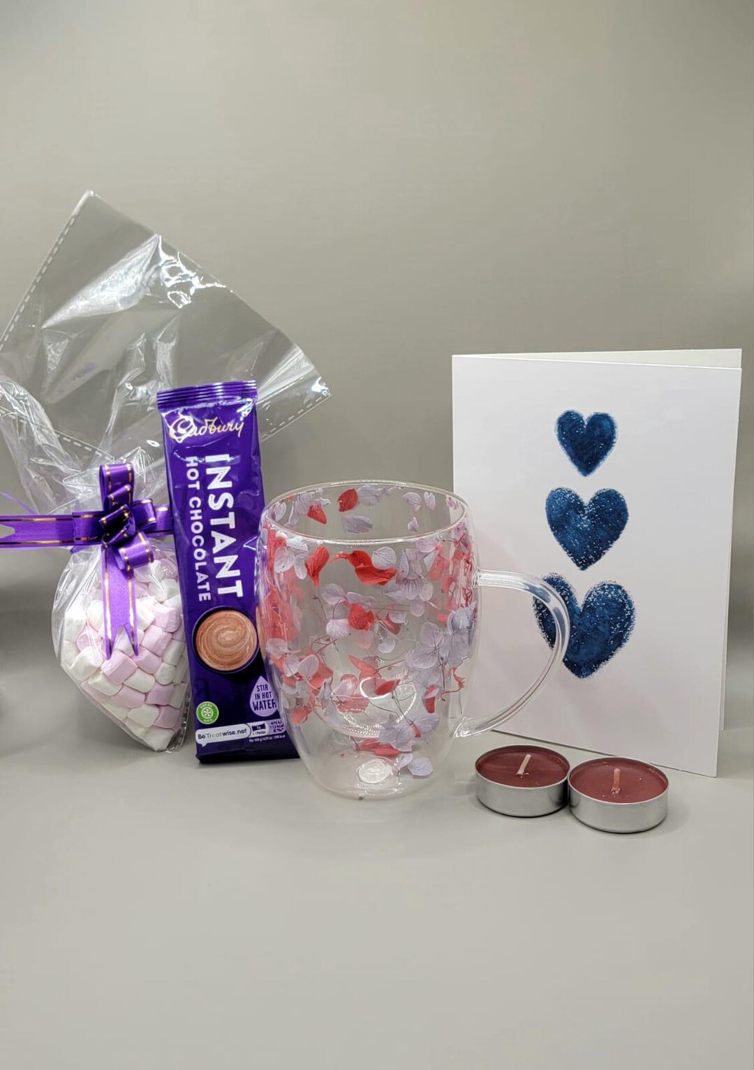 Mug Gift Set Double Wall Floral Glass Mug Gift Perfect for Mother's Day ...